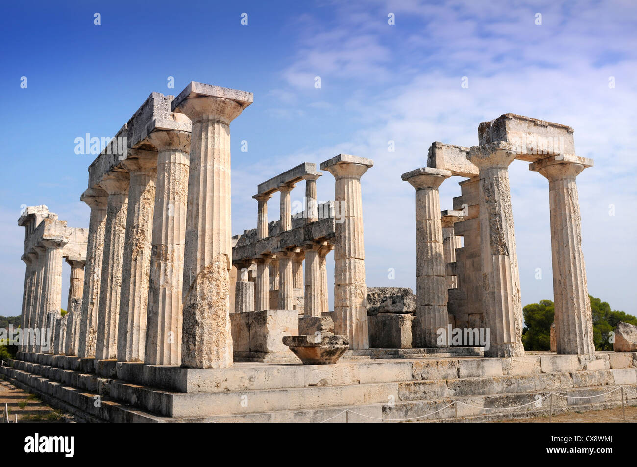 The Temple of Aphaia or Afea on the greek island of Aegina Stock Photo ...