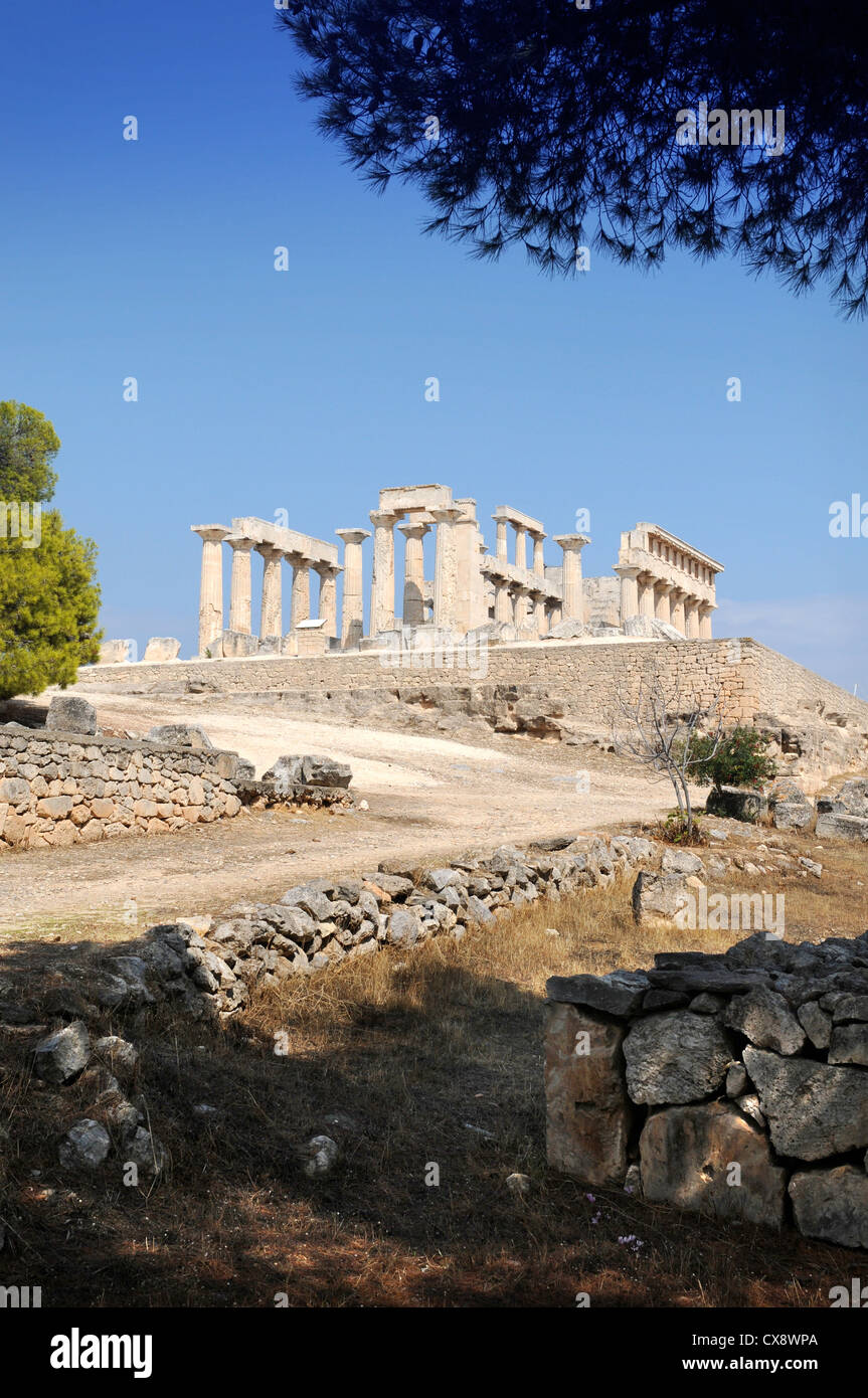 The Temple of Aphaia or Afea on the greek island of Aegina Stock Photo ...