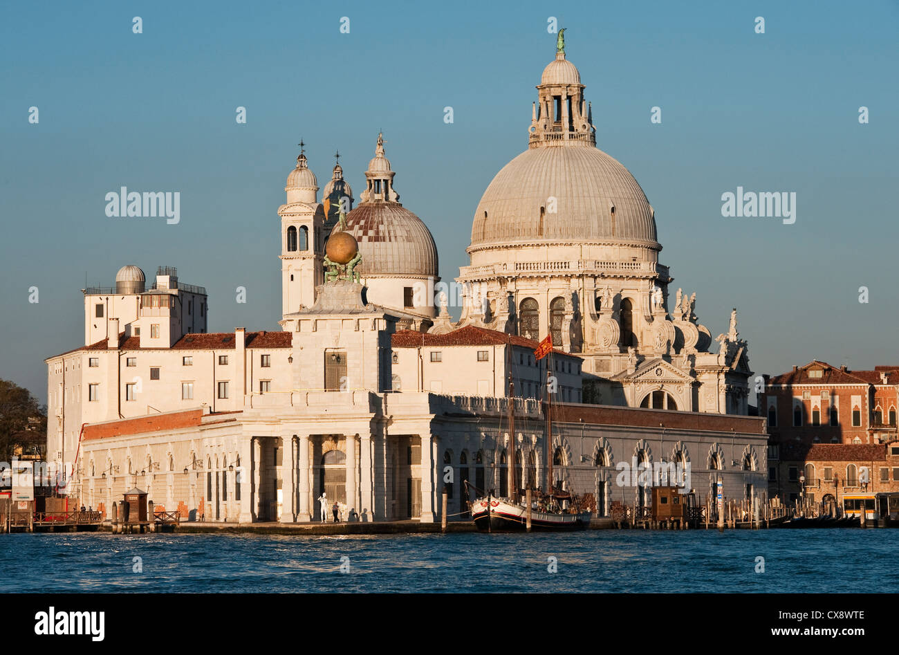 The Baroque church and dome of Santa Maria della Salute seen at sunrise ...