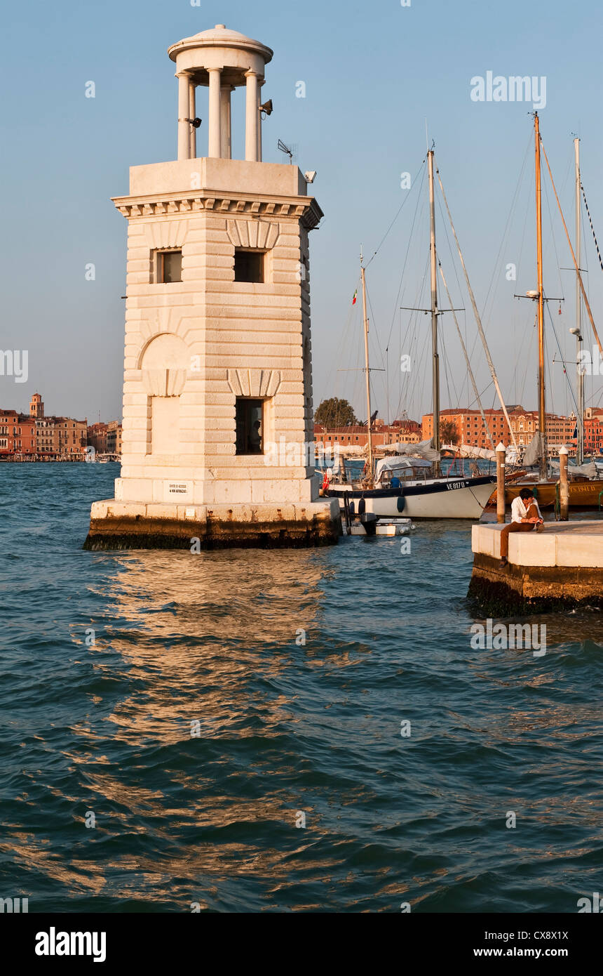 The lighthouse on the island of San Giorgio Maggiore, Venice, Italy ...
