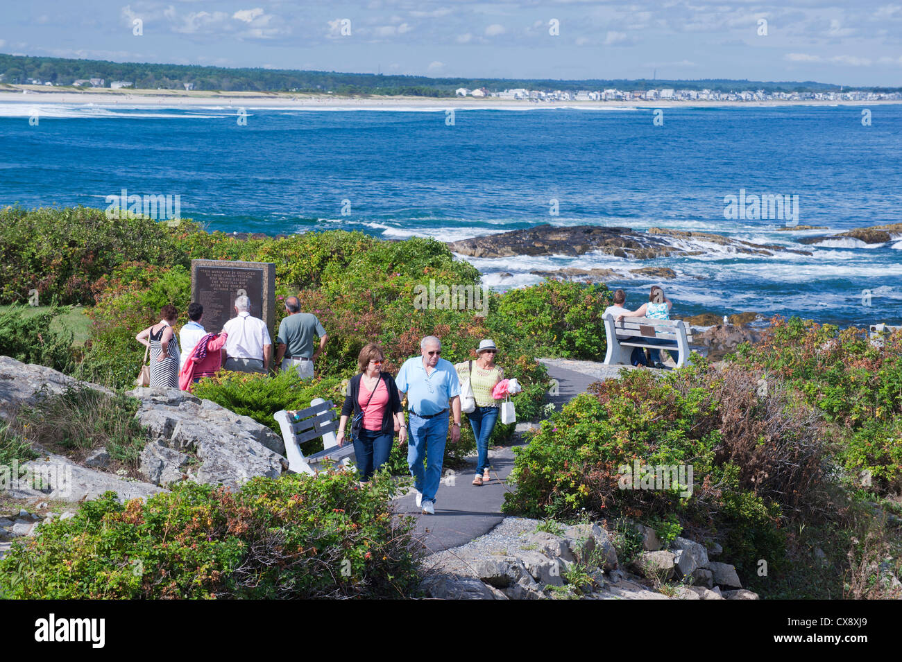 People walking on Marginal Way, Ogunquit, Maine, USA Stock Photo - Alamy