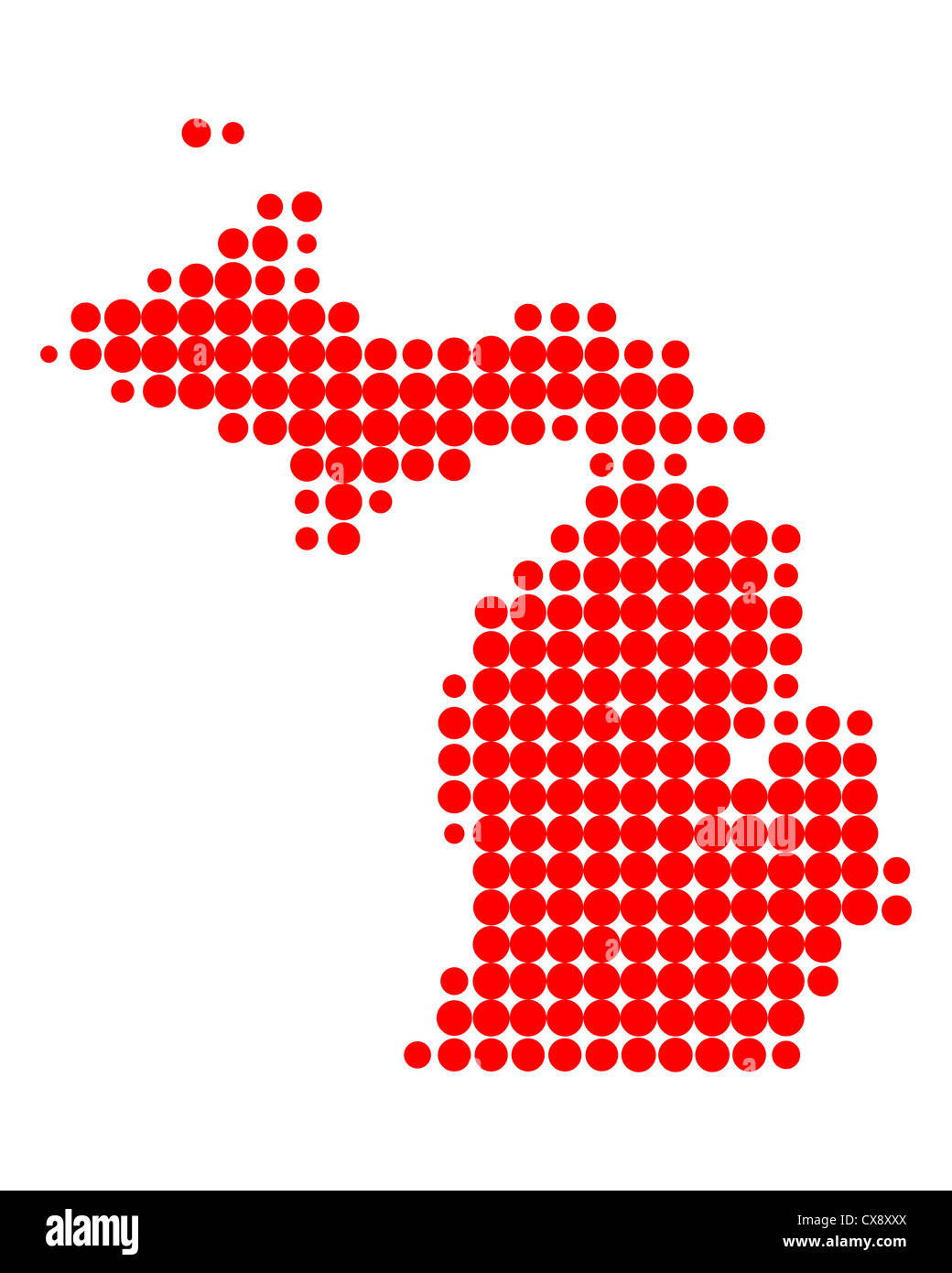 Map of Michigan Stock Photo - Alamy