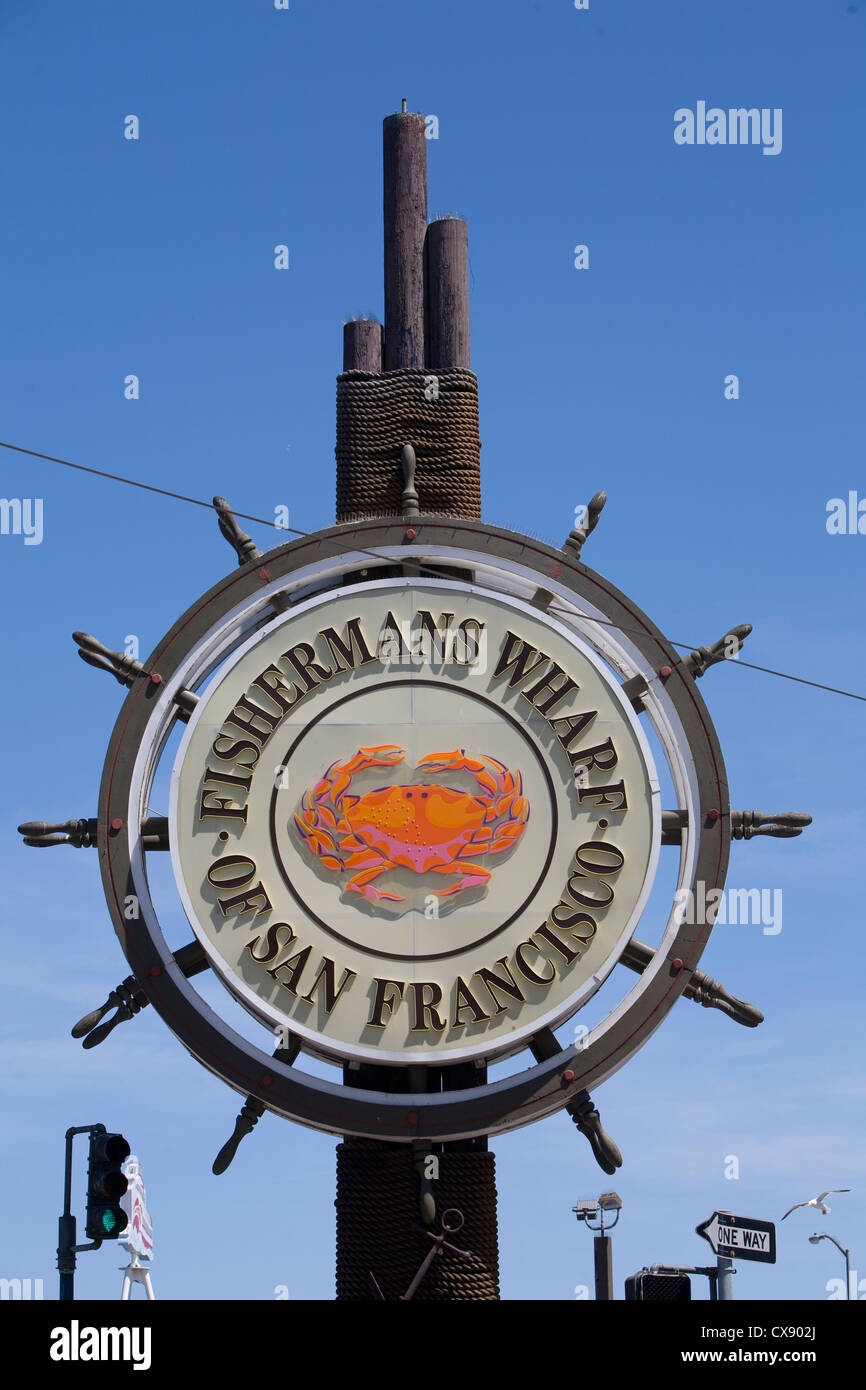 Fishermans wharf sign Stock Photo - Alamy