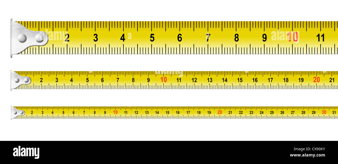 metal measure tapes set isolated Stock Photo - Alamy