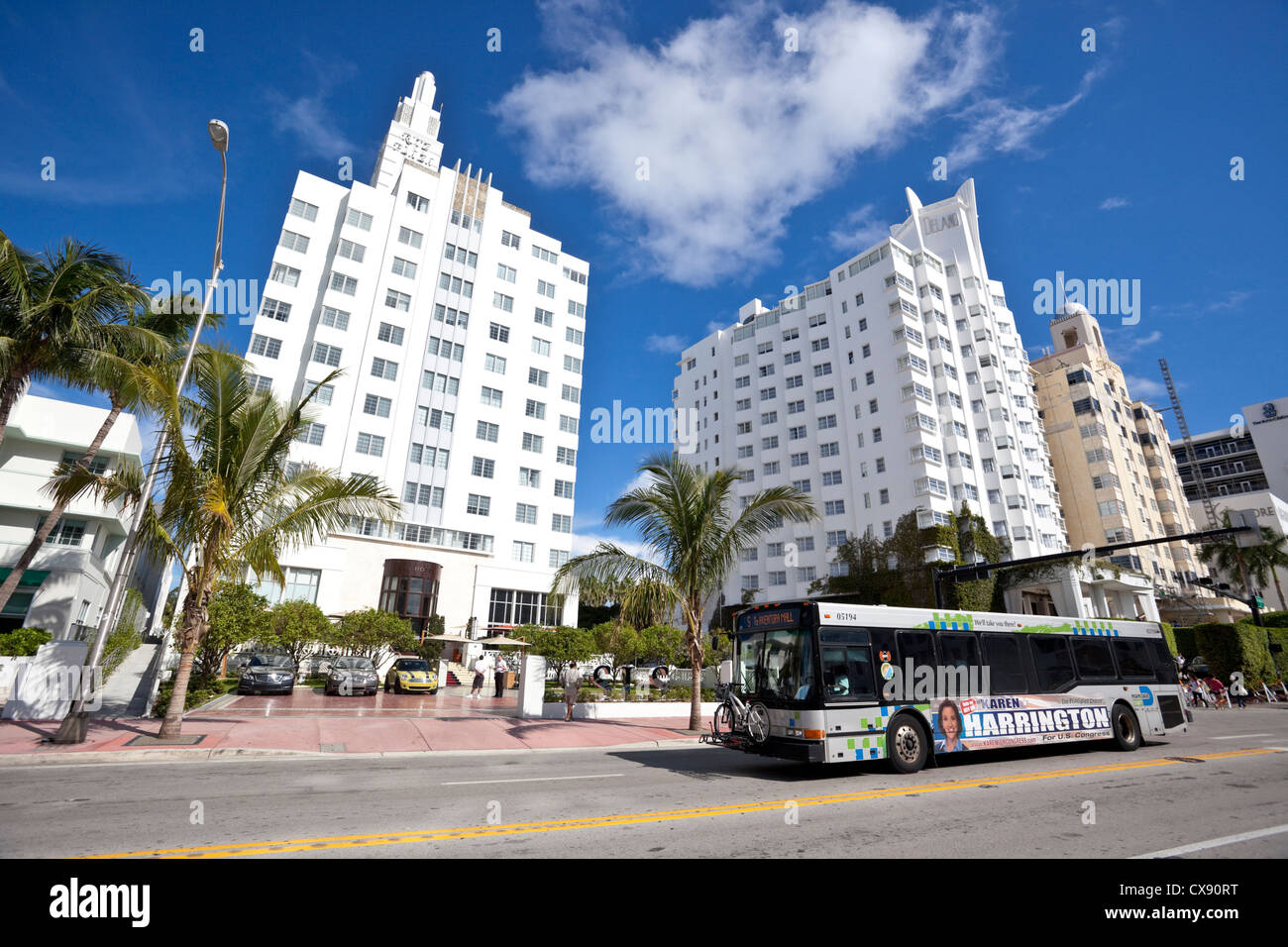 Hotel buildings in the Art Deco District, South Beach, Miami Beach ...