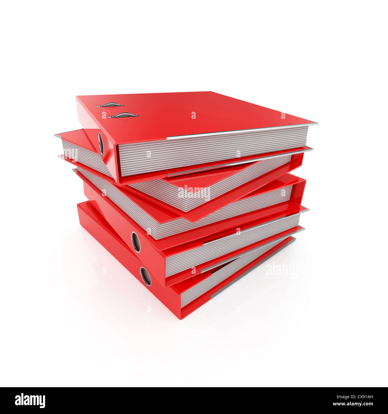 3d illustration of red folders set Stock Photo - Alamy