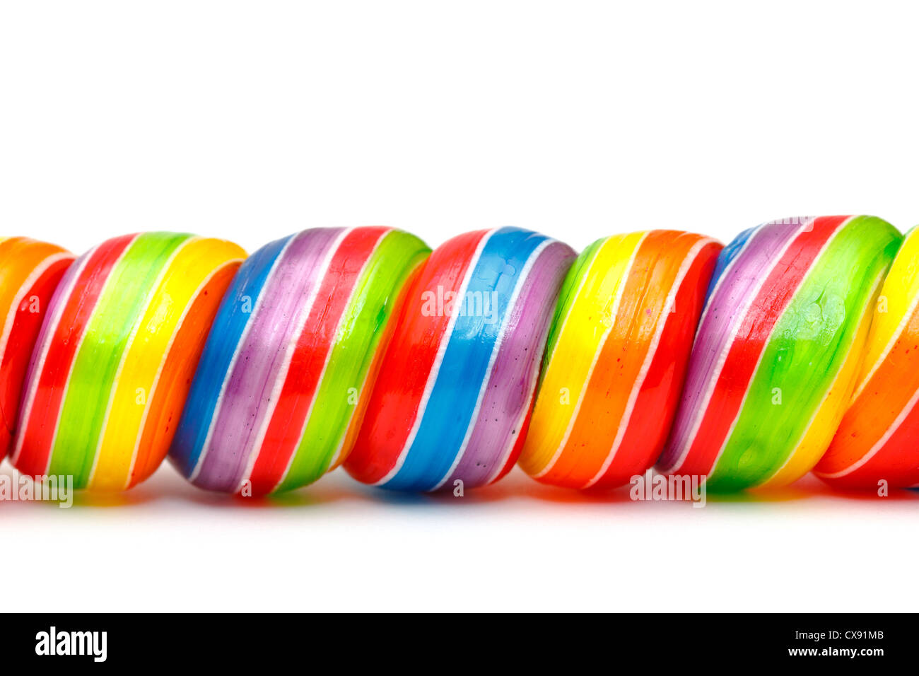 Rainbow Twirl Lollipop Candies, closeup Stock Photo - Alamy