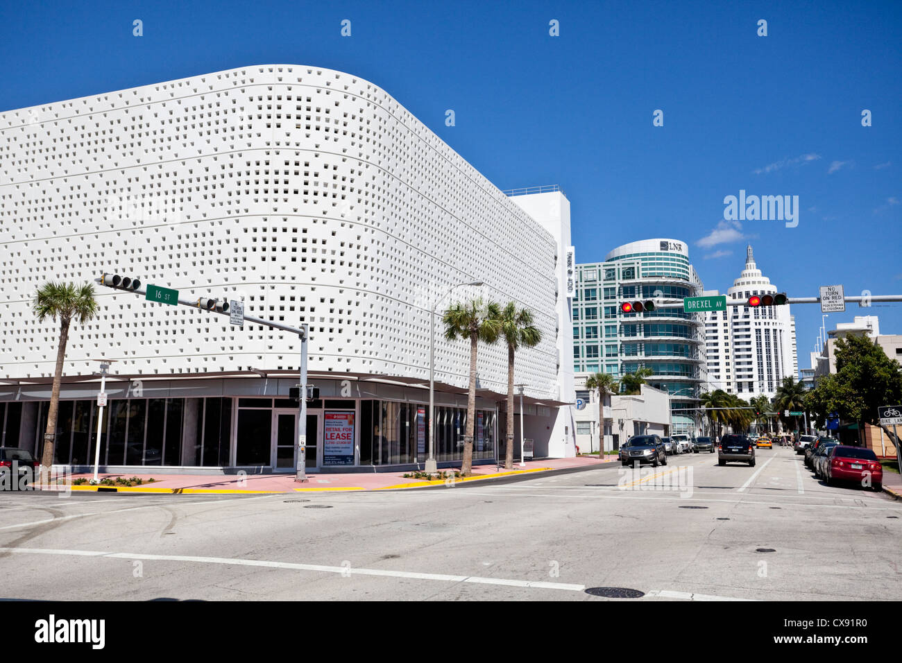 Street scene on Drexel Avenue, Miami Beach, Florida, USA Stock Photo ...