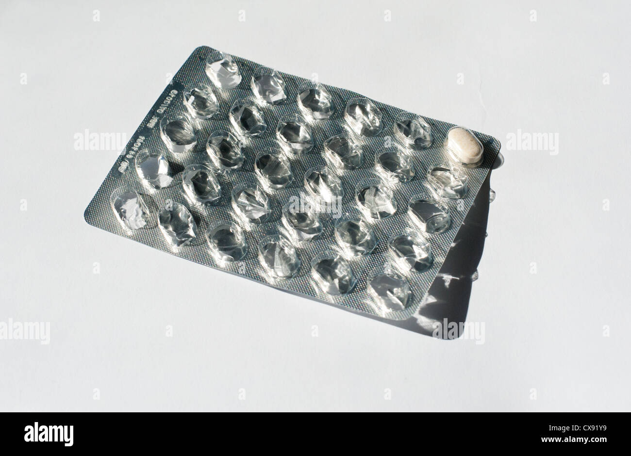 Last tablet left in a pack Stock Photo - Alamy