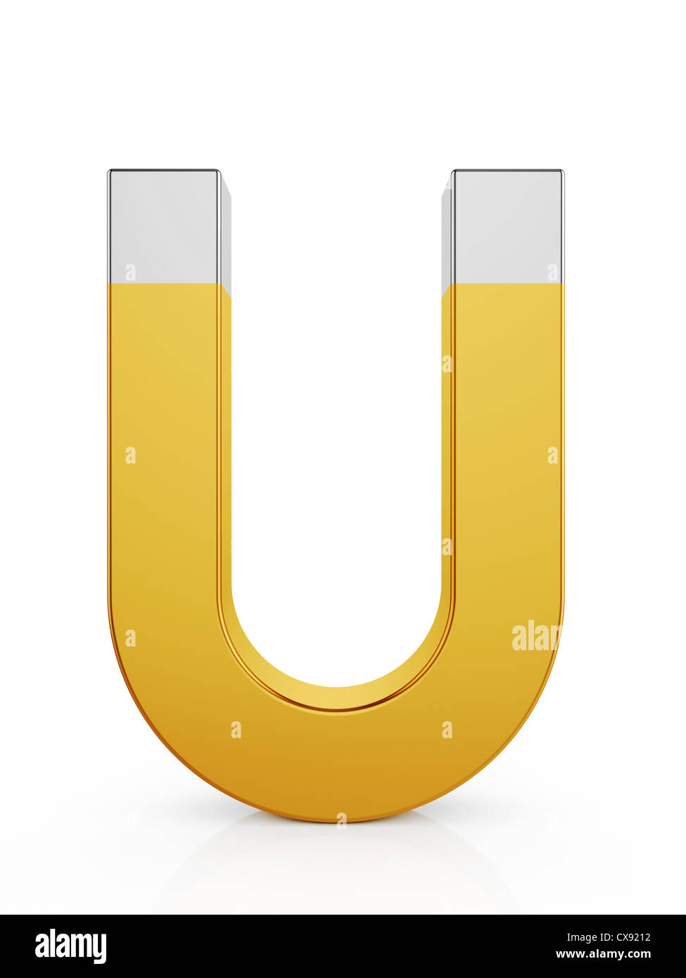 3d illustration of golden magnet Stock Photo - Alamy