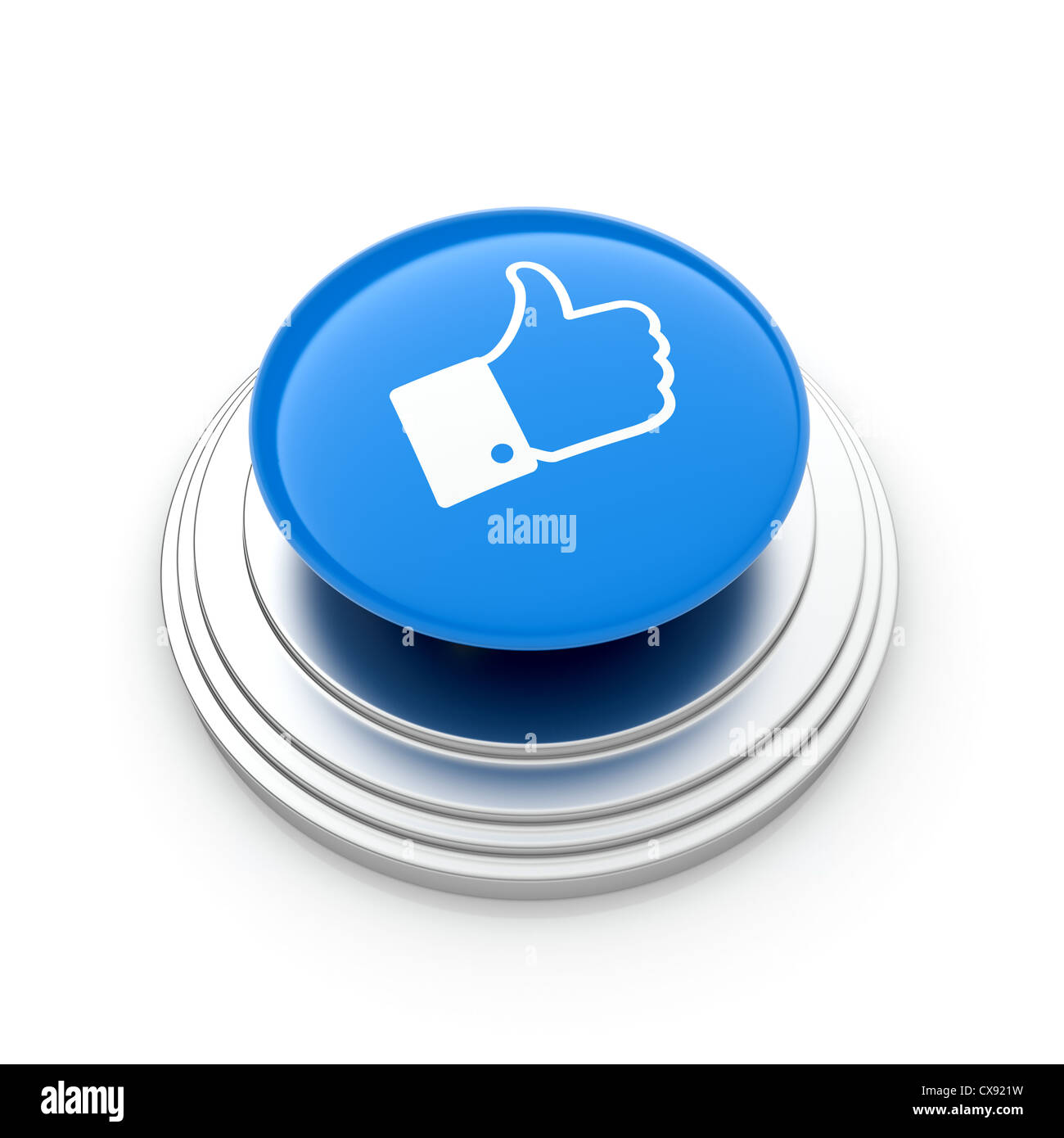 3d illustration of "Like" button isolated on white background Stock ...