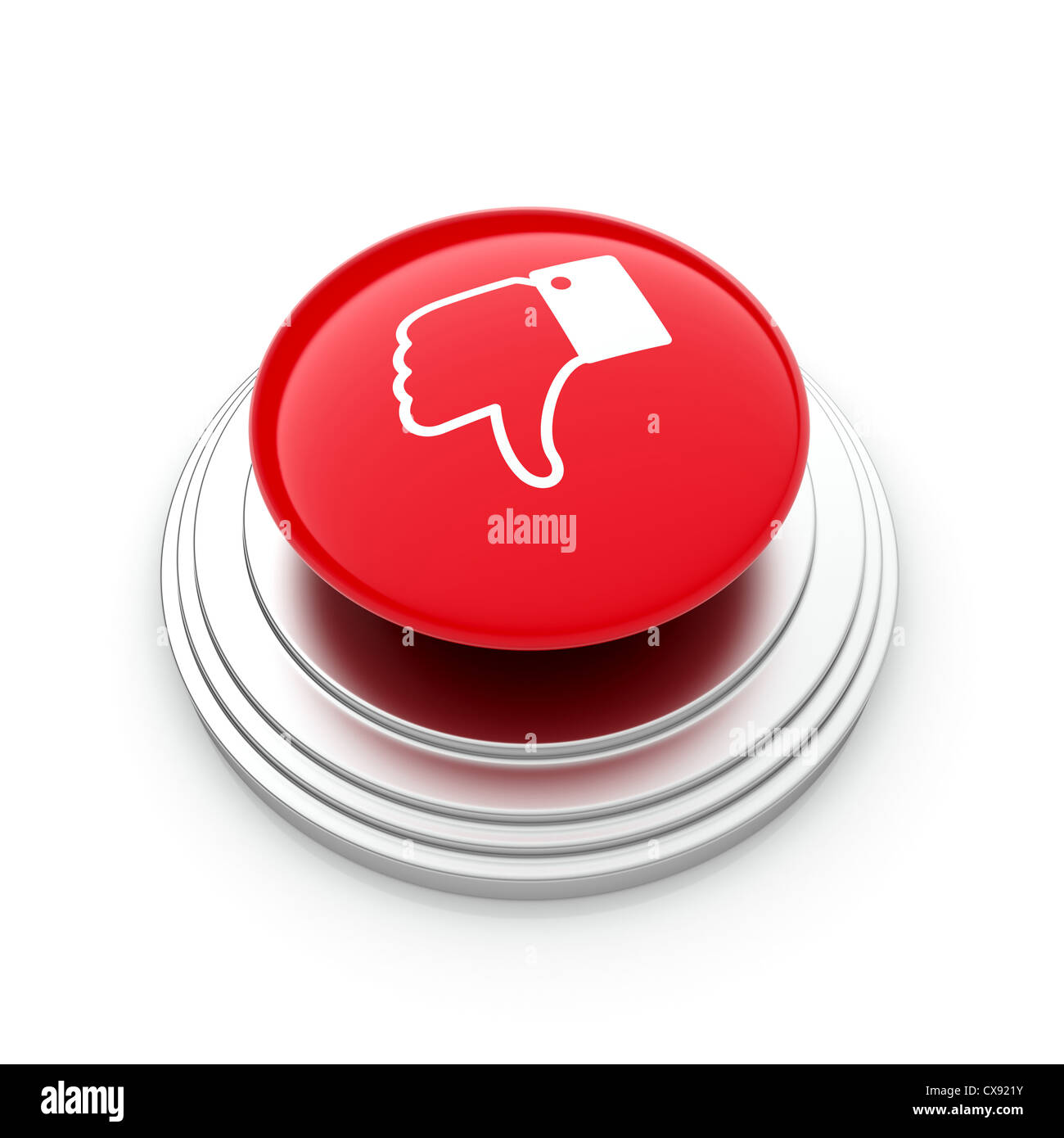 3d illustration of "Unlike" button isolated on white background Stock ...