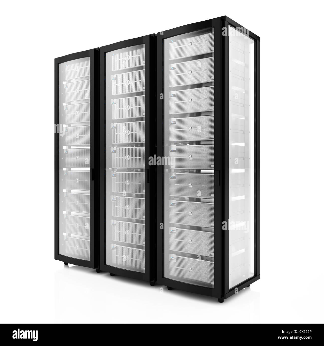 3d render of multiple rack servers on white background Stock Photo - Alamy