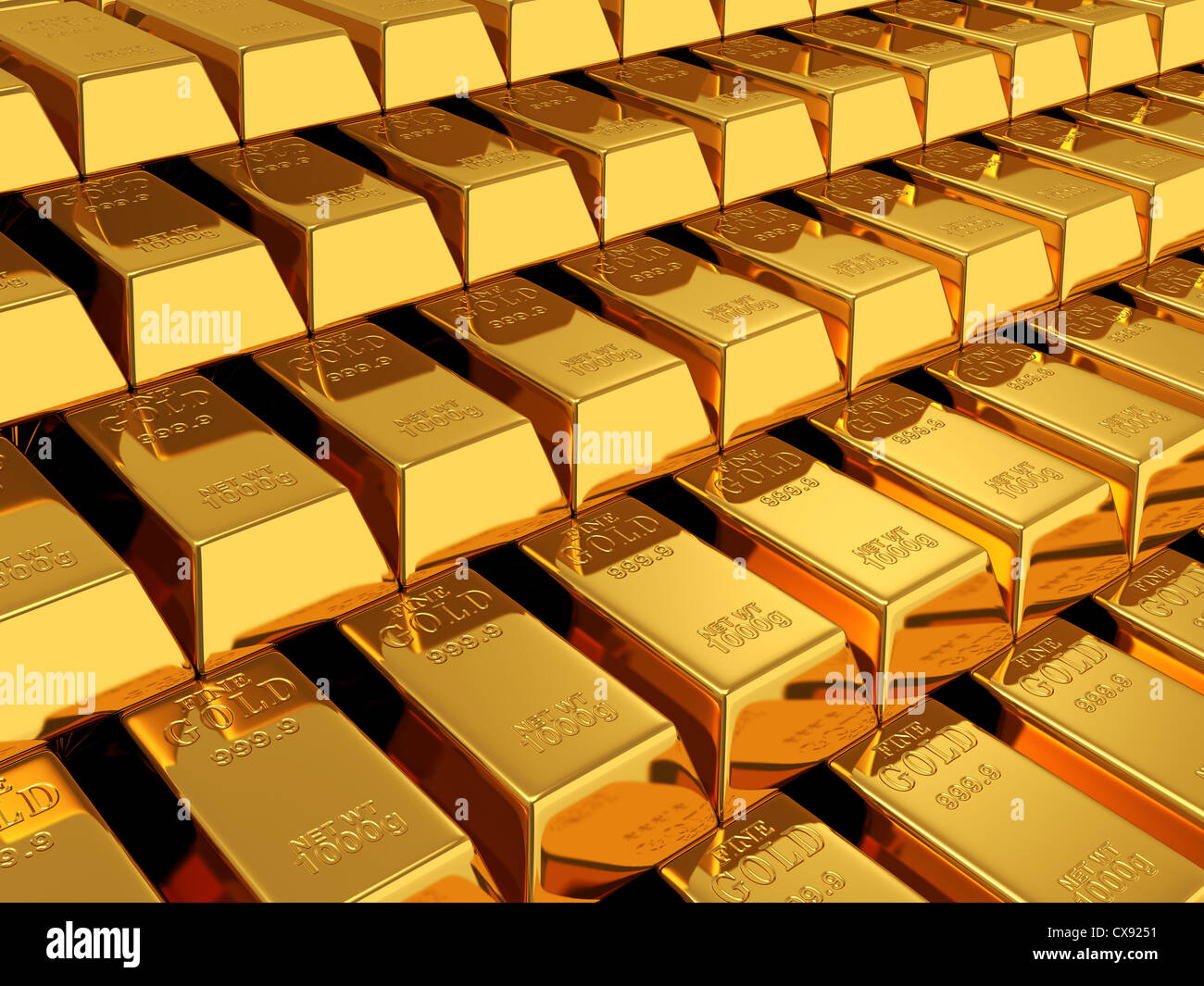 3d render of gold bars background Stock Photo - Alamy