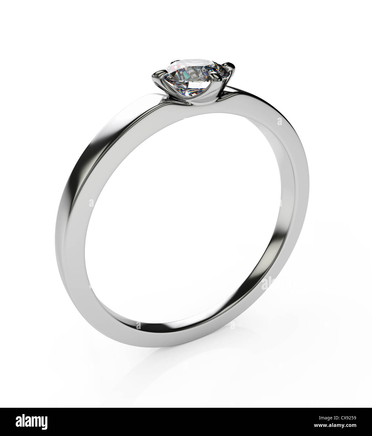 3d render of diamond ring isolated on white background Stock Photo - Alamy