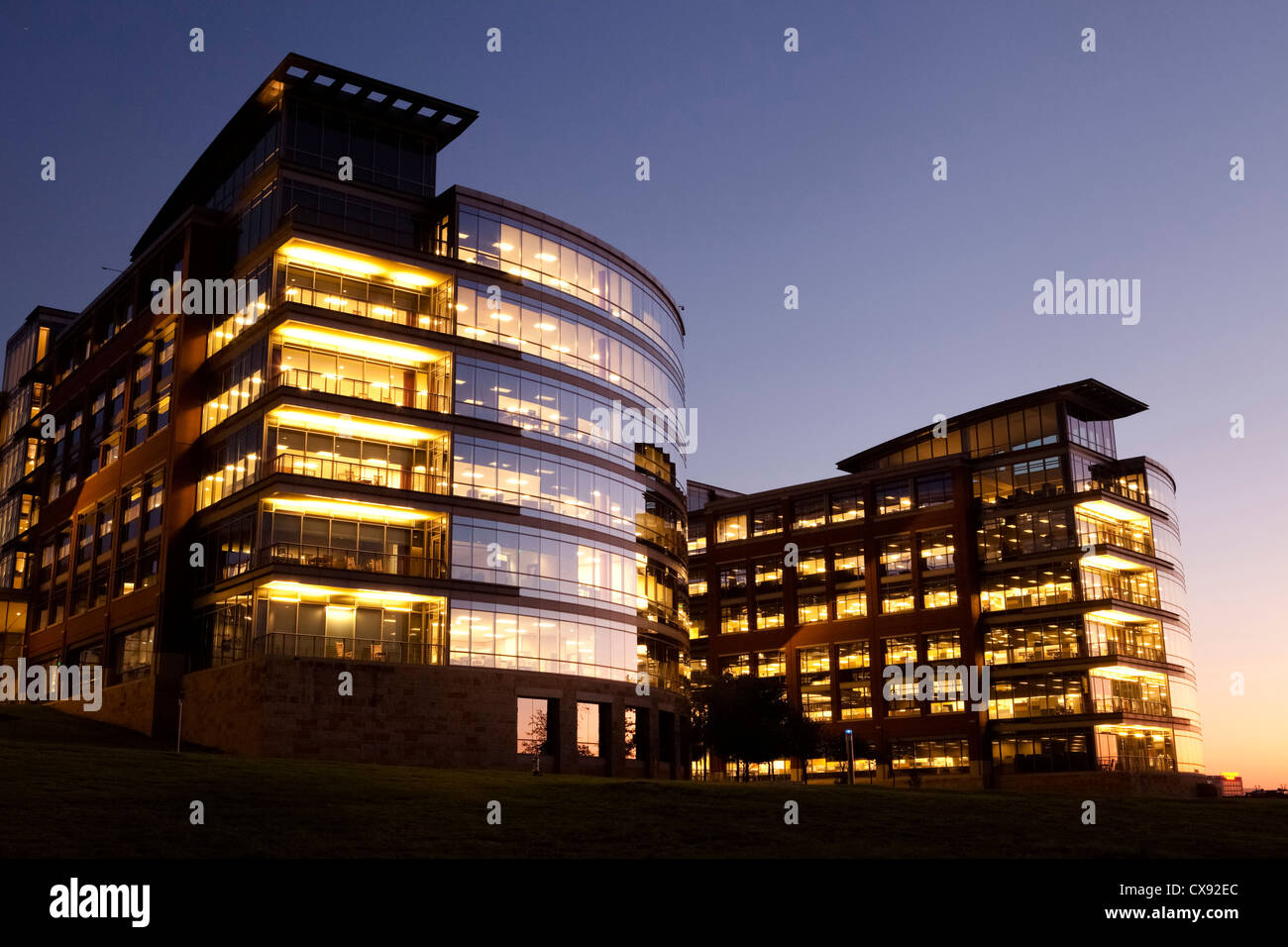 Fort Worth Skyline and buildings at dusk, Downtown Fort Worth, Texas ...