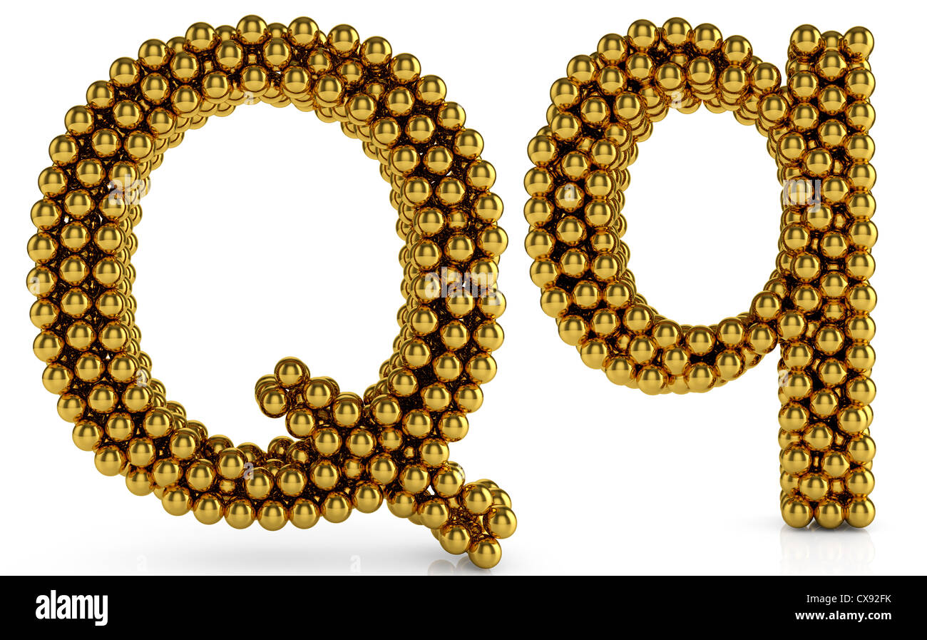 3d illustration of golden alphabet isolated on white background Stock ...