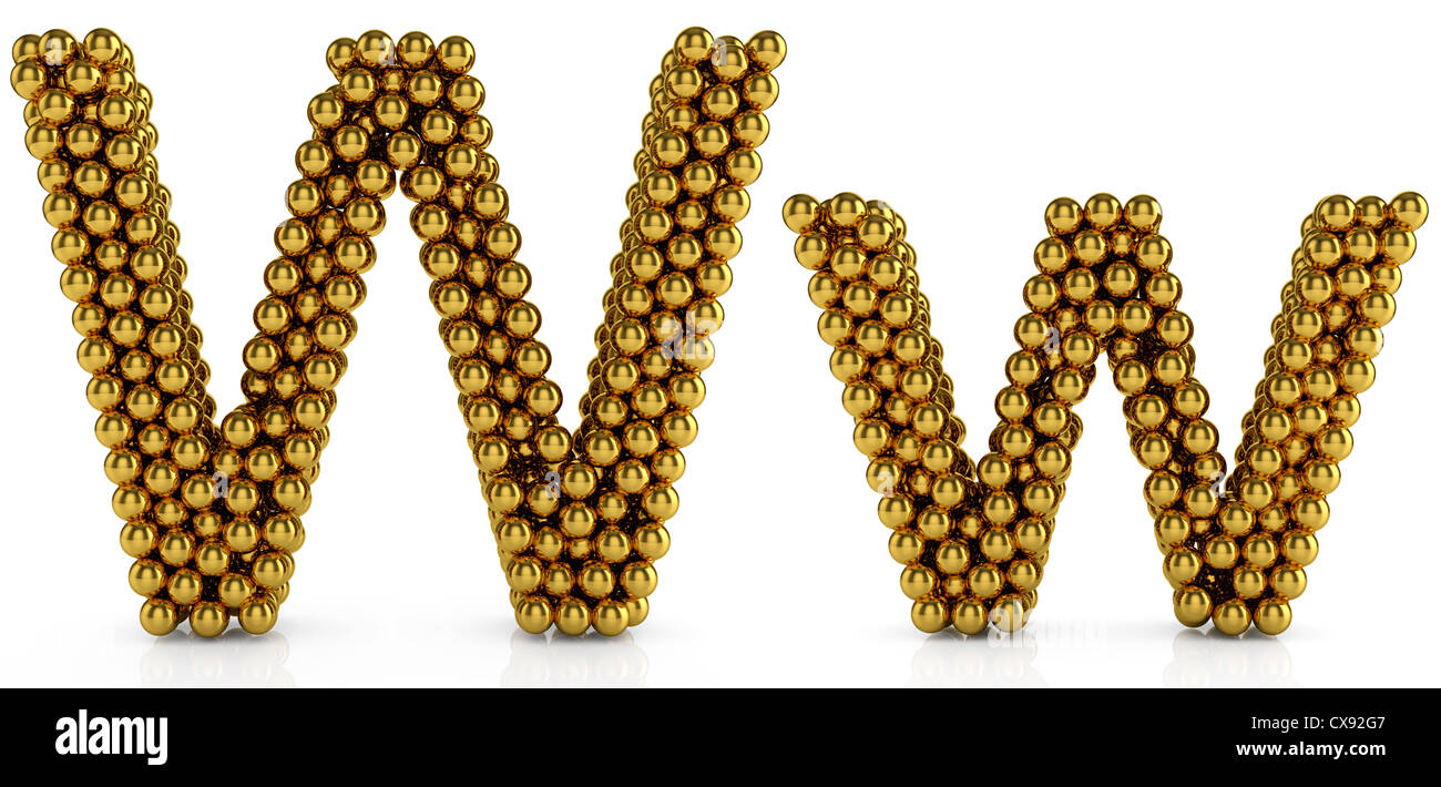 3d illustration of golden alphabet isolated on white background Stock ...