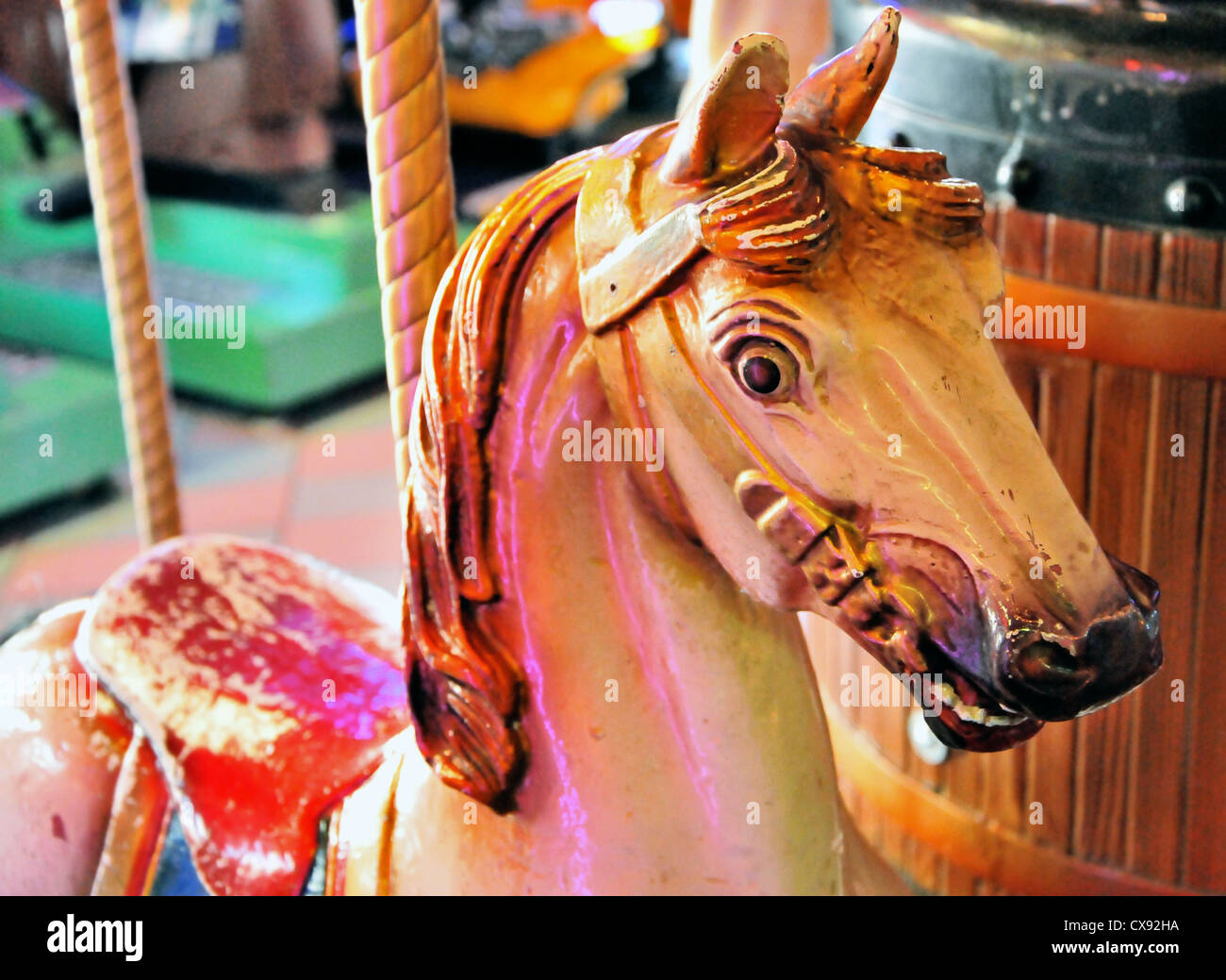 Colourful children's arcade ride Stock Photo - Alamy