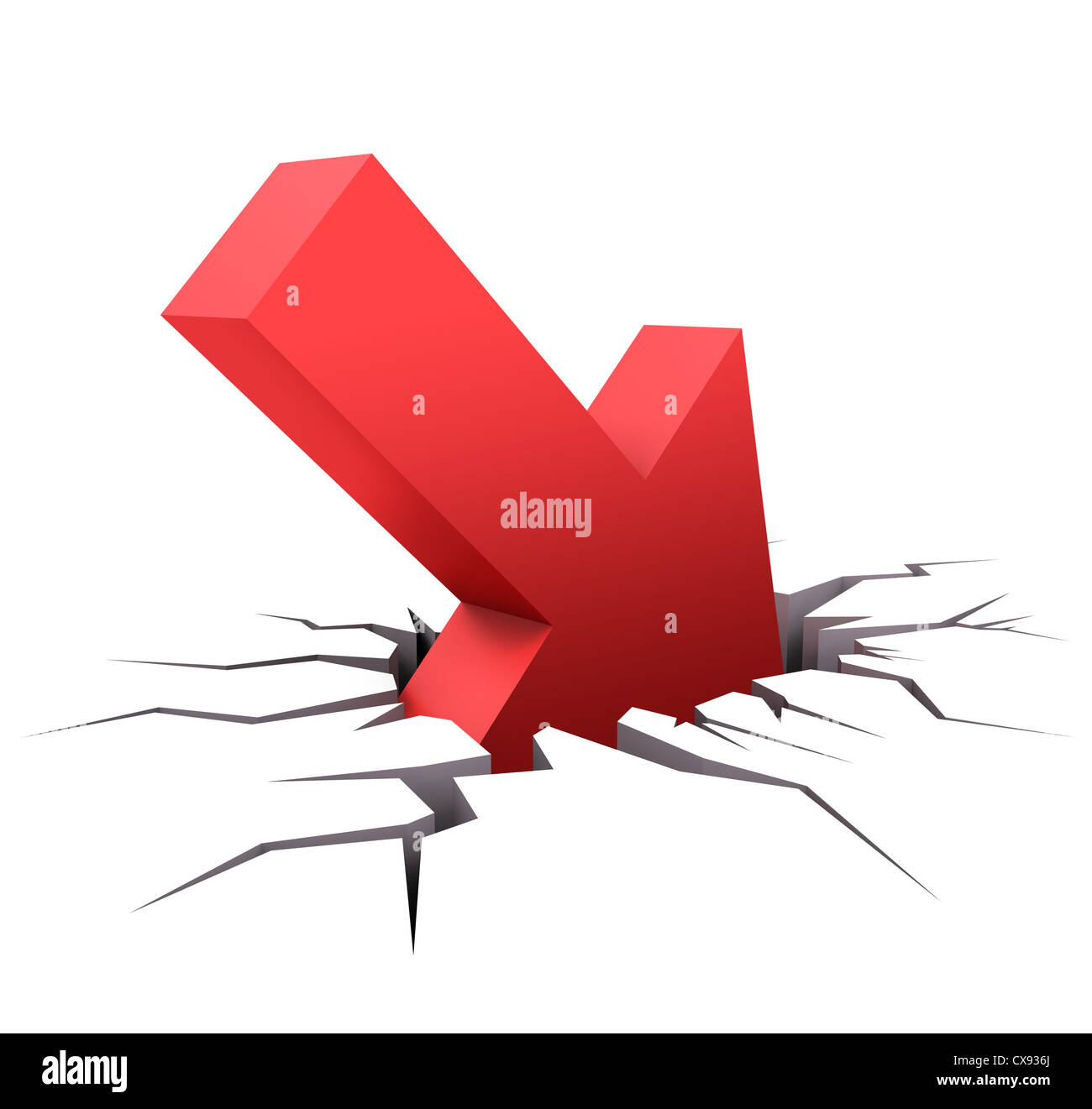 The cursor falls senseless making a hole. Concept of error, mistake ...