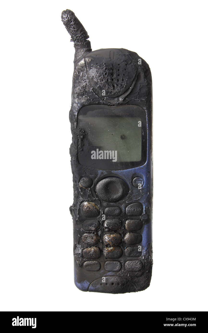 Burnt Mobile Phone Stock Photo - Alamy