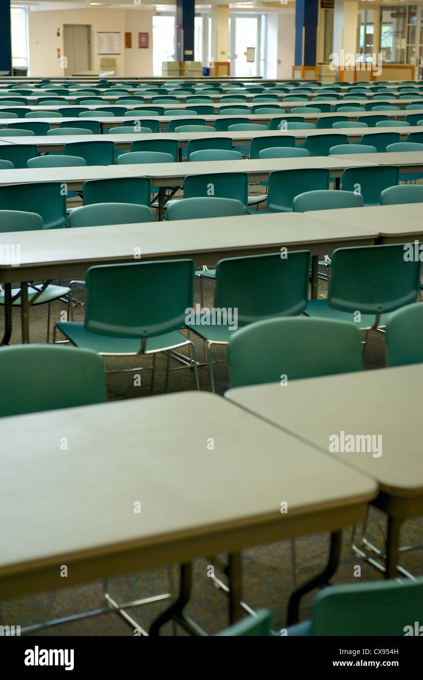 A large classroom with hundreds of seats and tables at a private ...