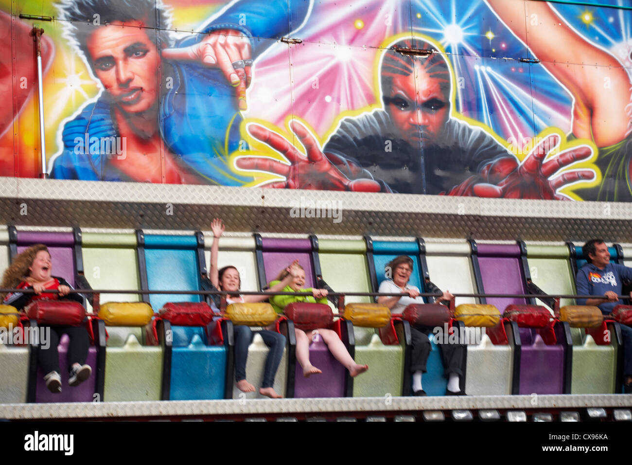 Enjoying the movement on the screamer fairground ride at Bournemouth in ...