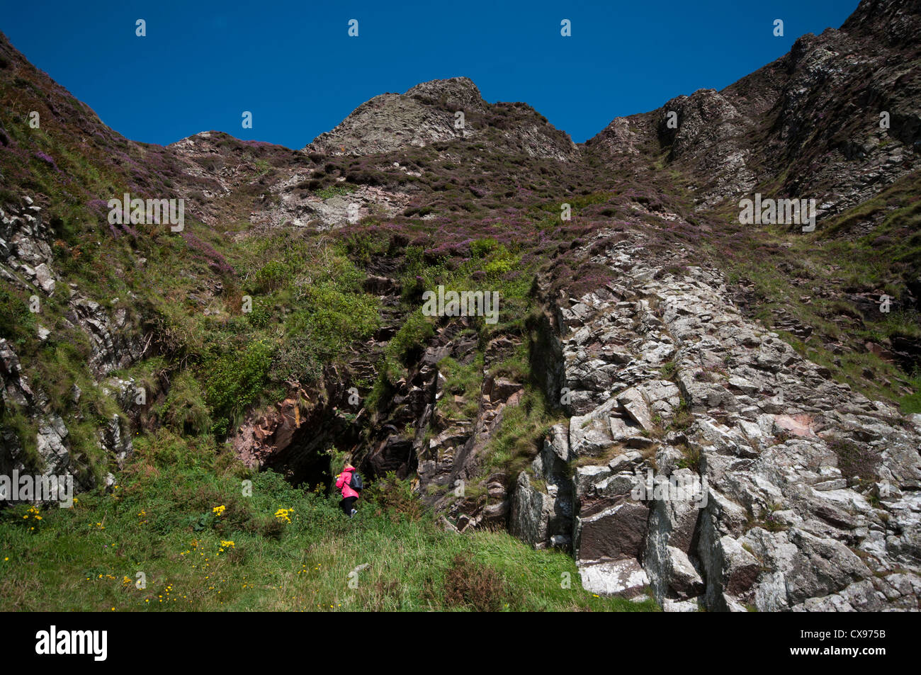 Rocky Cliffs and Cave On Davaar Island The Kintyre Peninsula Argyll and ...