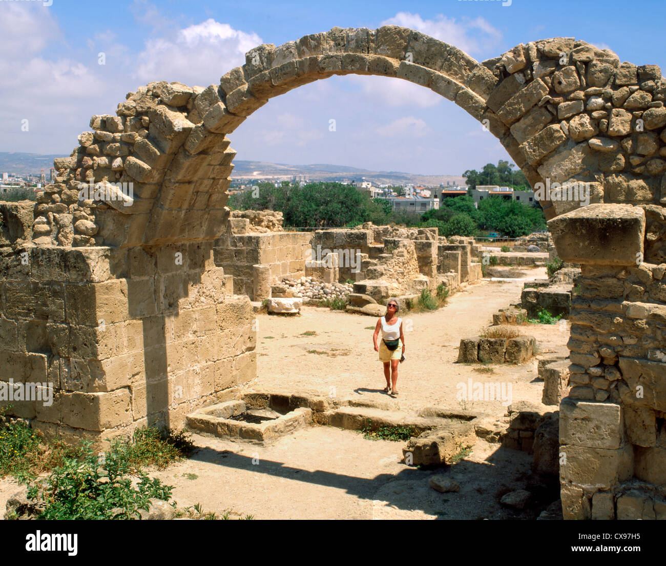 Cyprus Paphos, Saranta Kolones Byzantine castle Stock Photo - Alamy