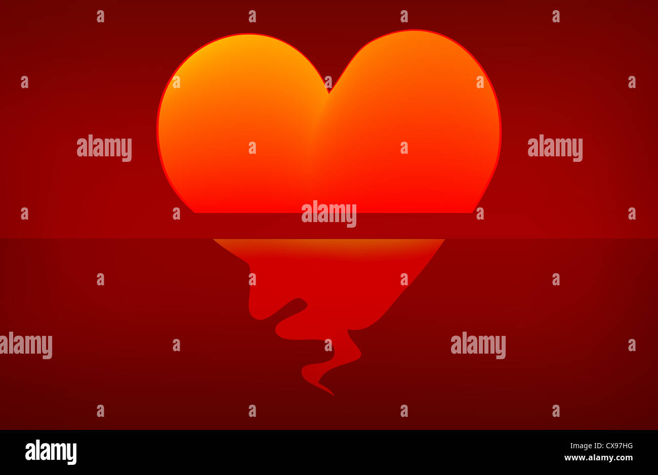 Beautiful sunset, glowing sun with shape of a heart Stock Photo - Alamy