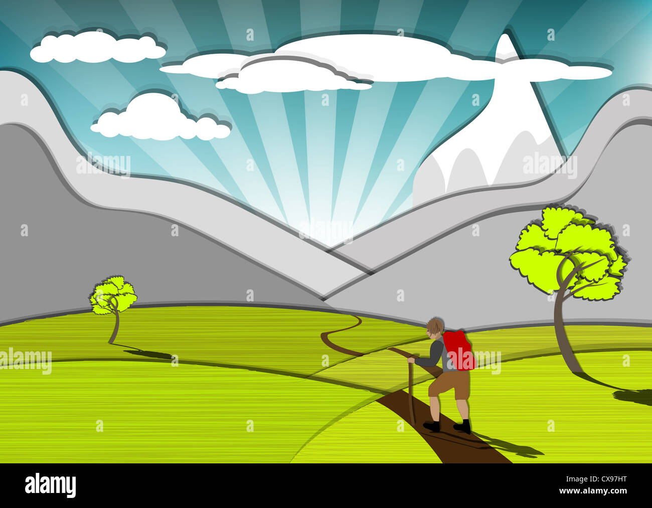 Magnificent view of the wanderer and the mountains Stock Photo - Alamy