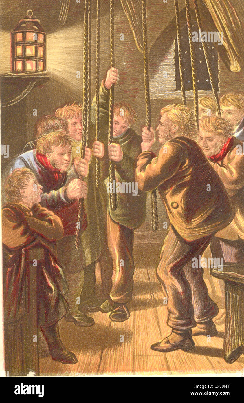 Bell ringers: Group of village men and boys Ringing in the New Year ...