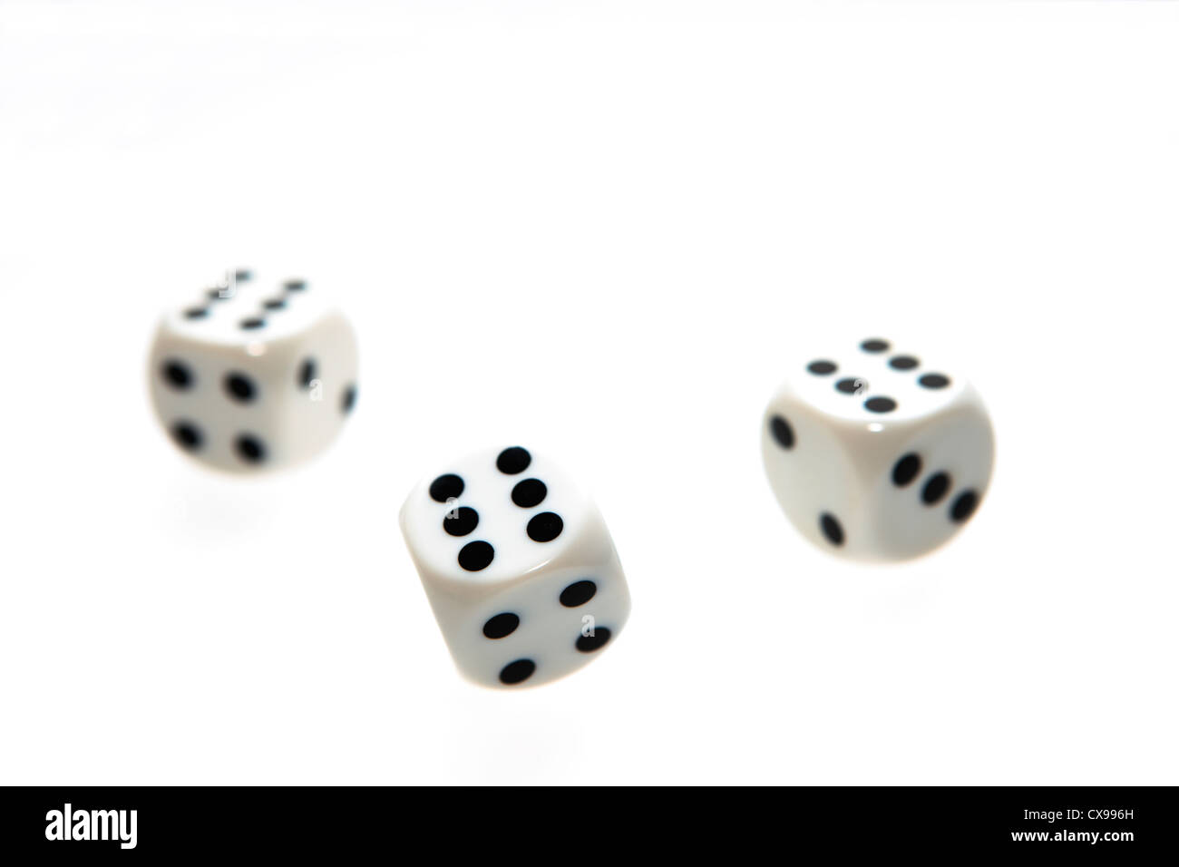 Three dice in six number (pips Stock Photo - Alamy