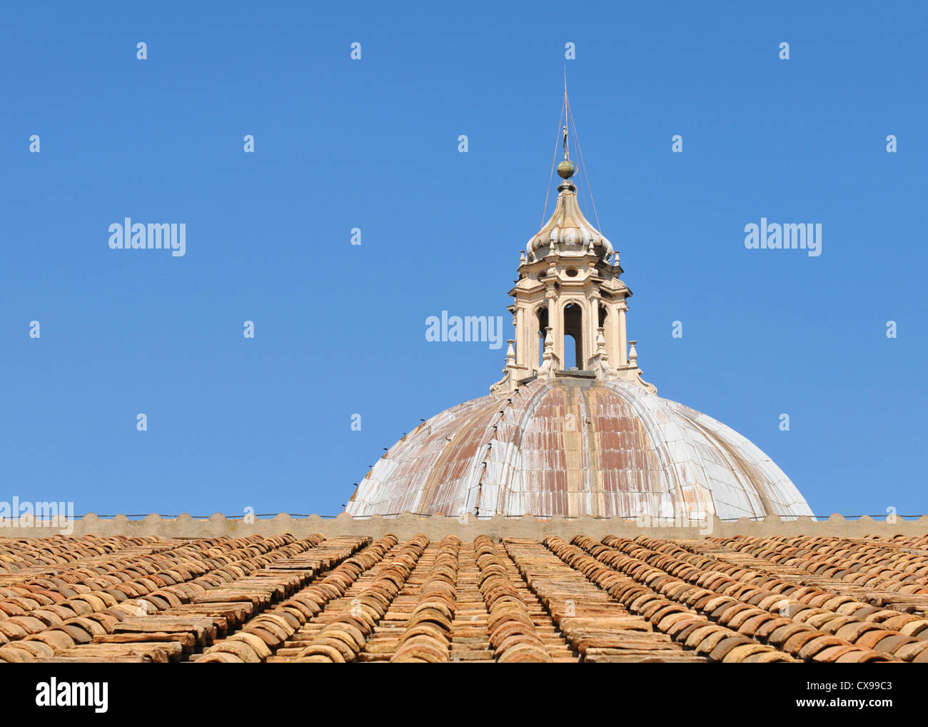 Architectural detail of San Pietro basilica's roof in Vatican Stock ...