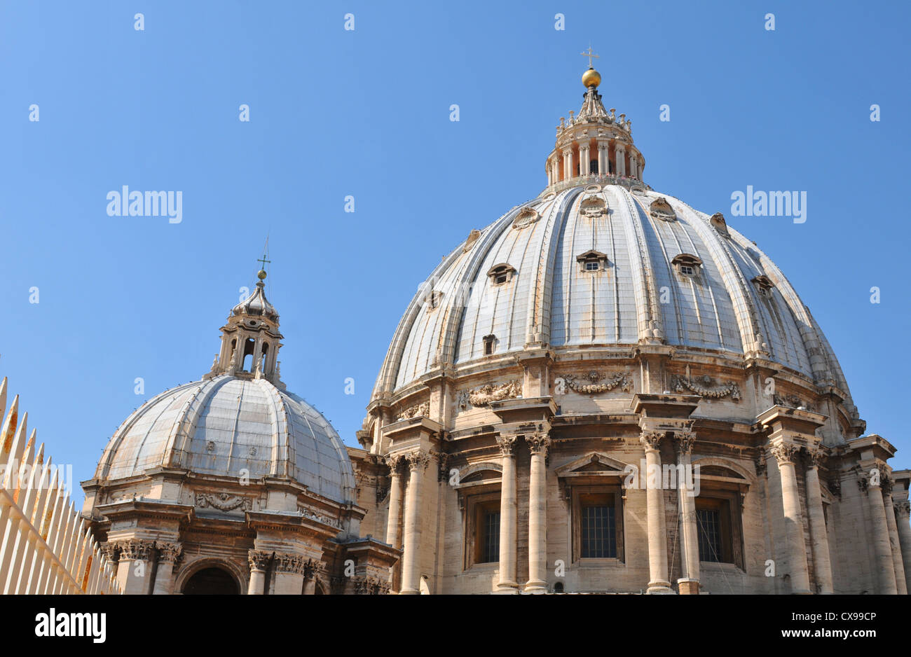 Architectural detail of San Pietro basilica's roof in Vatican Stock ...