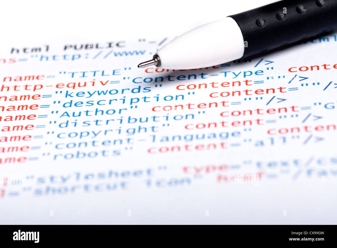 Computer Code Html Stock Photo - Alamy