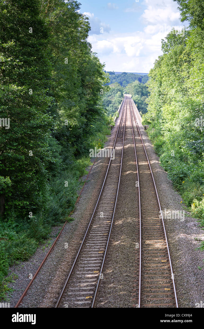 Railway lines leading into distance Stock Photo - Alamy Railway lines leading into distance Stock Photo - Alamy