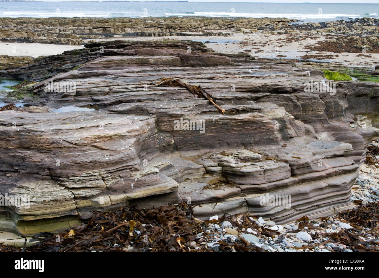 Limestone Rock formations Northumberland Coast, April 2012 Stock Photo ...