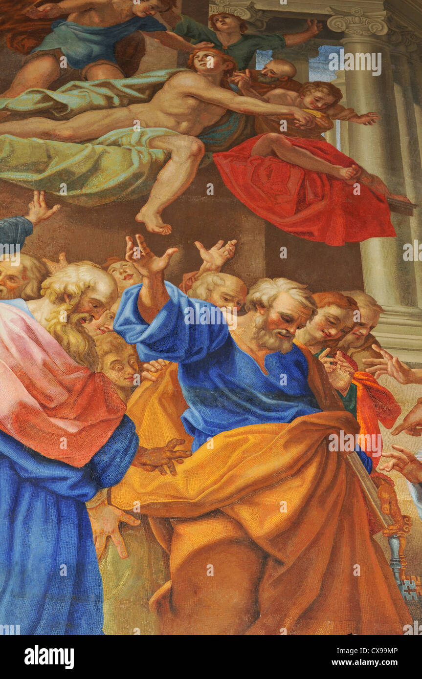 Renaissance mosaic depicting the biblical scene of Christ's Baptism ...