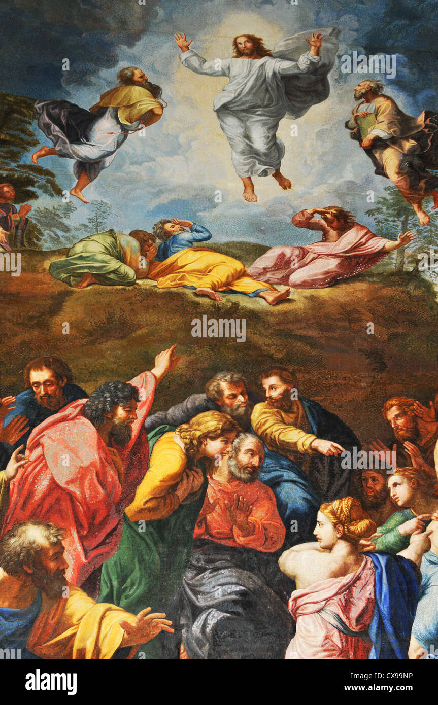 Renaissance mosaic depicting the biblical scene of Christ's Baptism ...