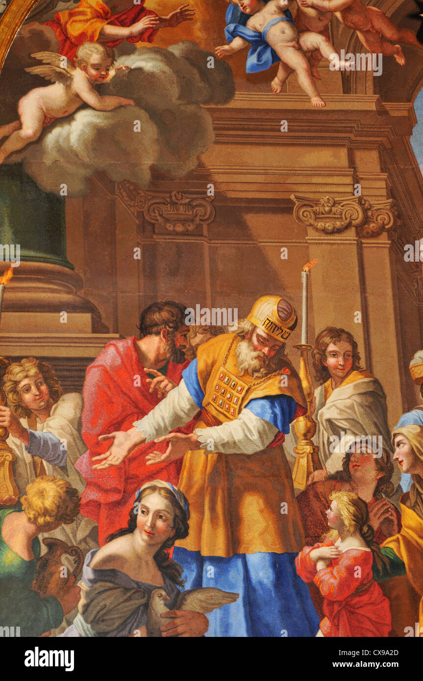 Renaissance mosaic depicting the biblical scene of Christ's Baptism ...