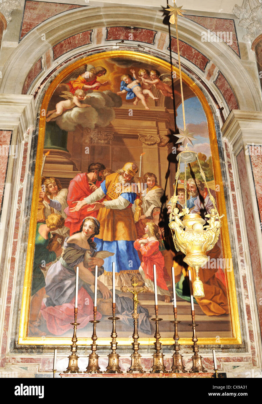 Renaissance mosaic depicting the biblical scene of Christ's Baptism ...