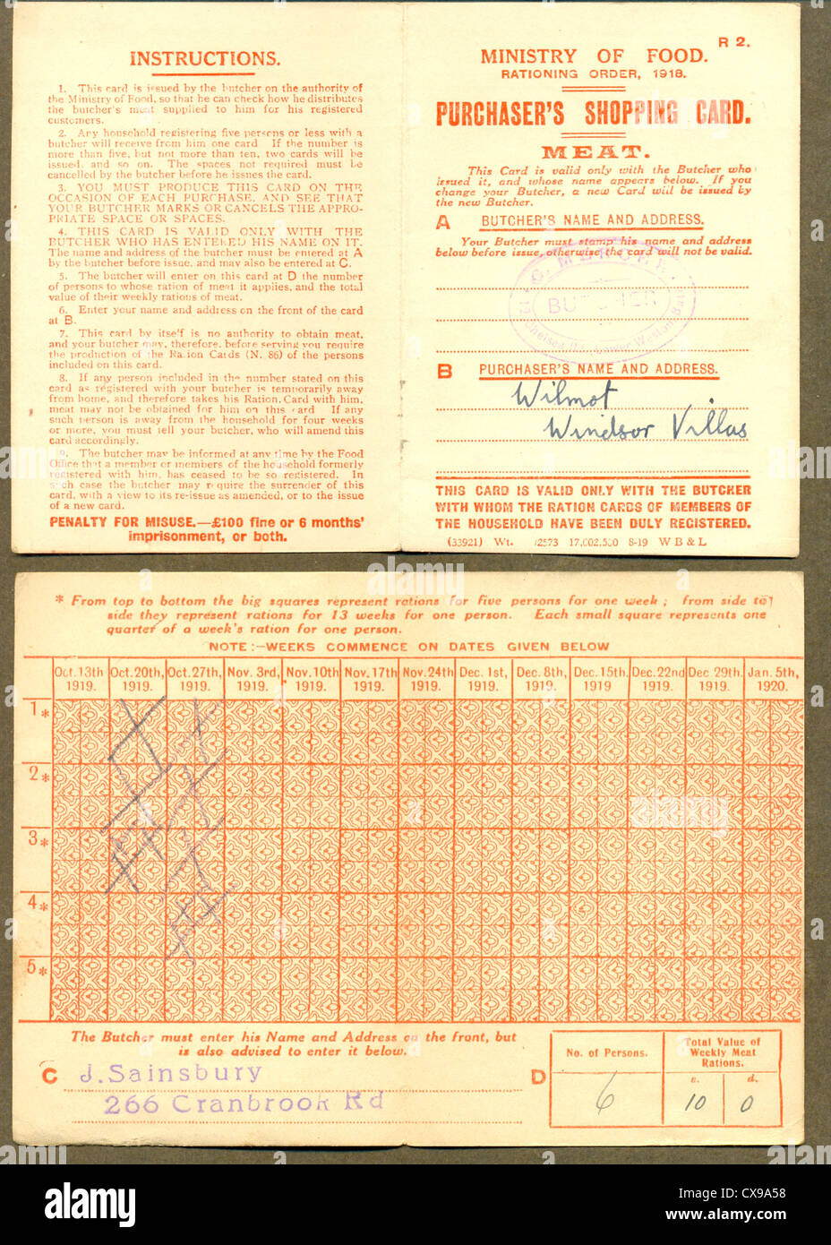 Food ration card hi-res stock photography and images - Alamy