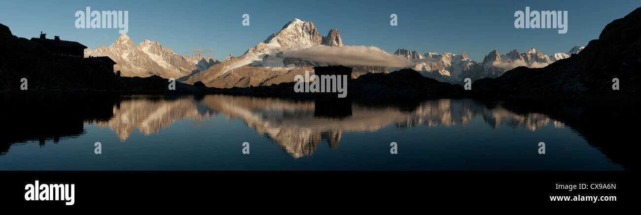 Panorama Lac Blanc, aiguilles de Chamonix Mont-Blanc - France Stock ...