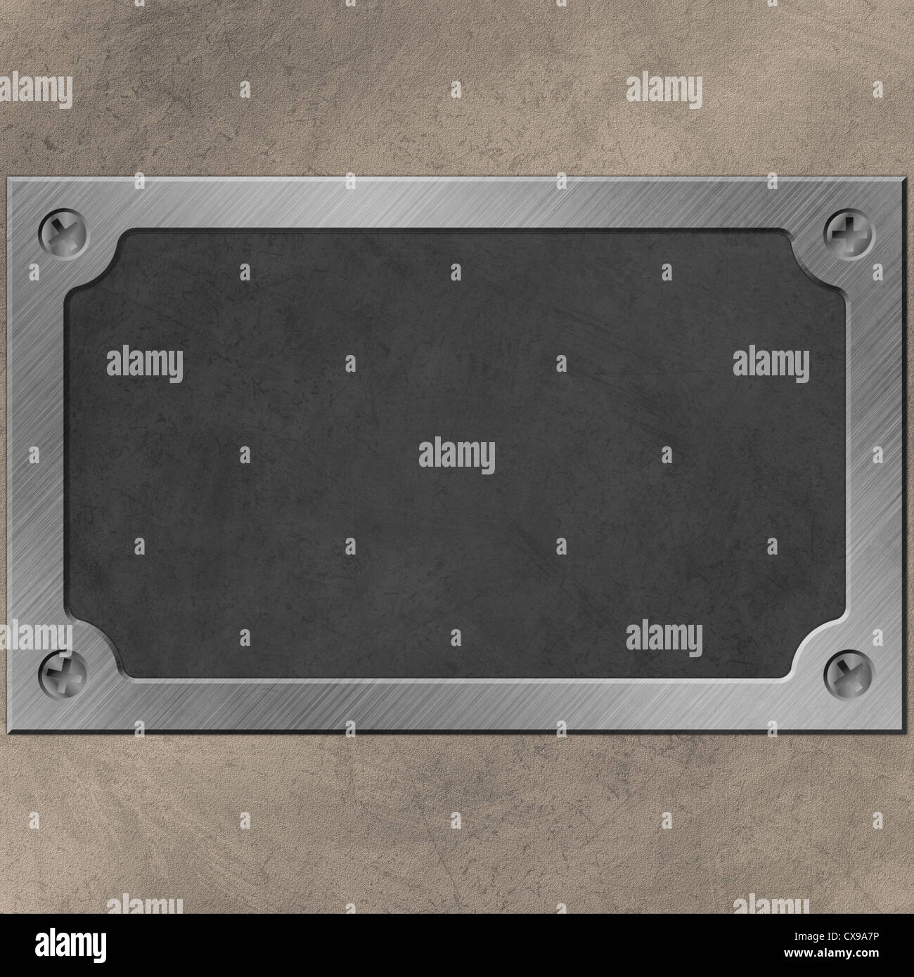 A Name Plate or Plaque on Wall with Screws Stock Photo - Alamy