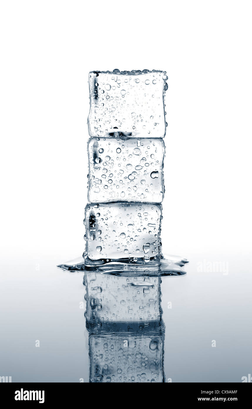 ice cubes on white stacked Stock Photo - Alamy