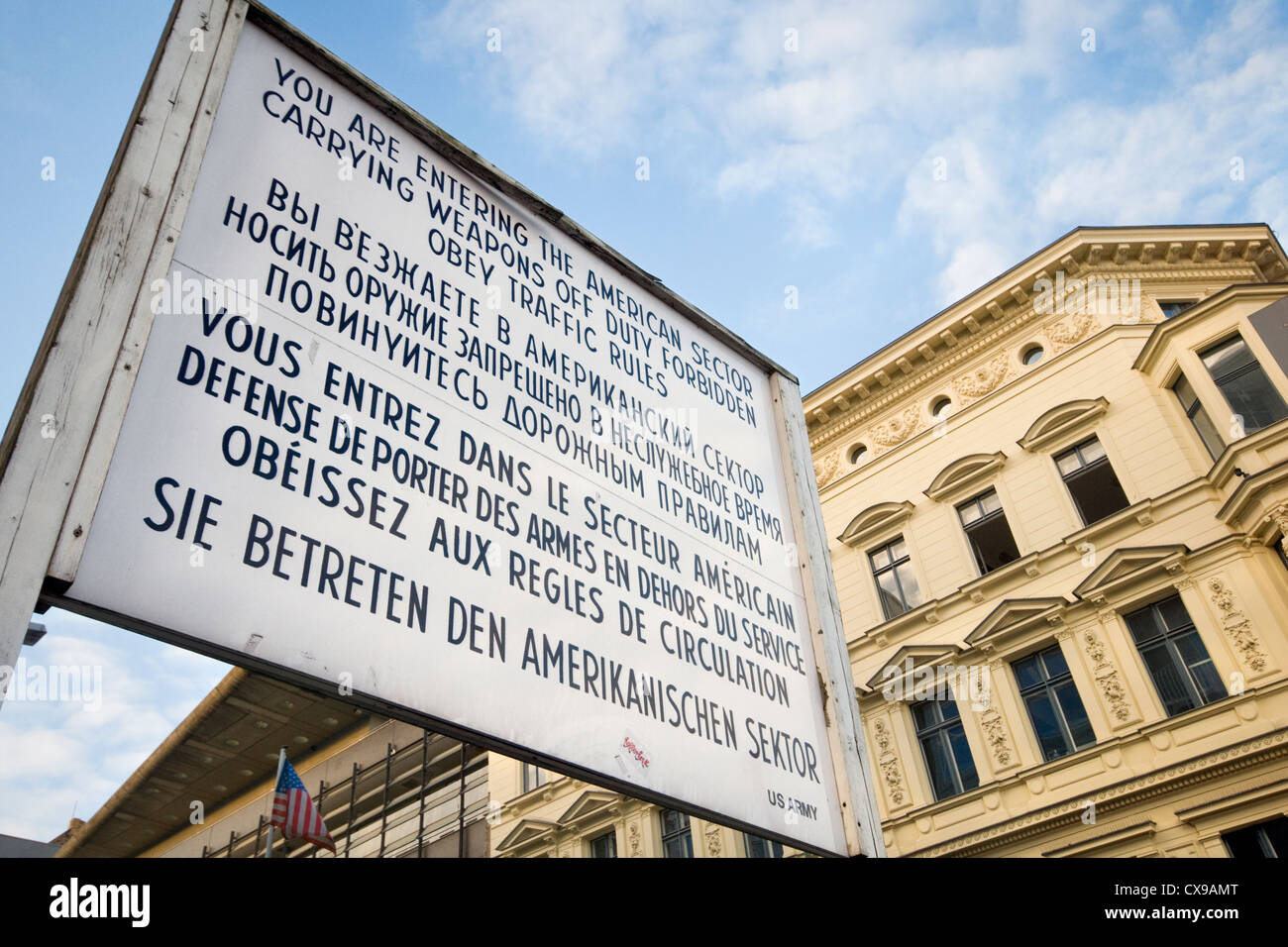 Replica of the original you are entering the American sector sign at ...