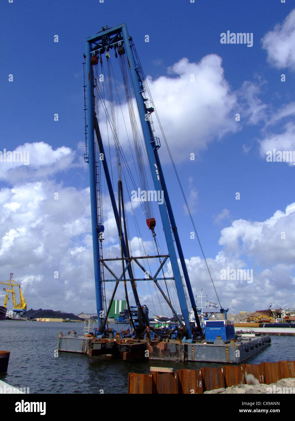 VSF crane barge 070707 at Port of Amsterdam Stock Photo - Alamy