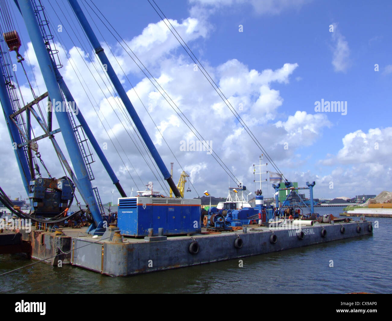 VSF crane barge 070707 at Port of Amsterdam Stock Photo - Alamy