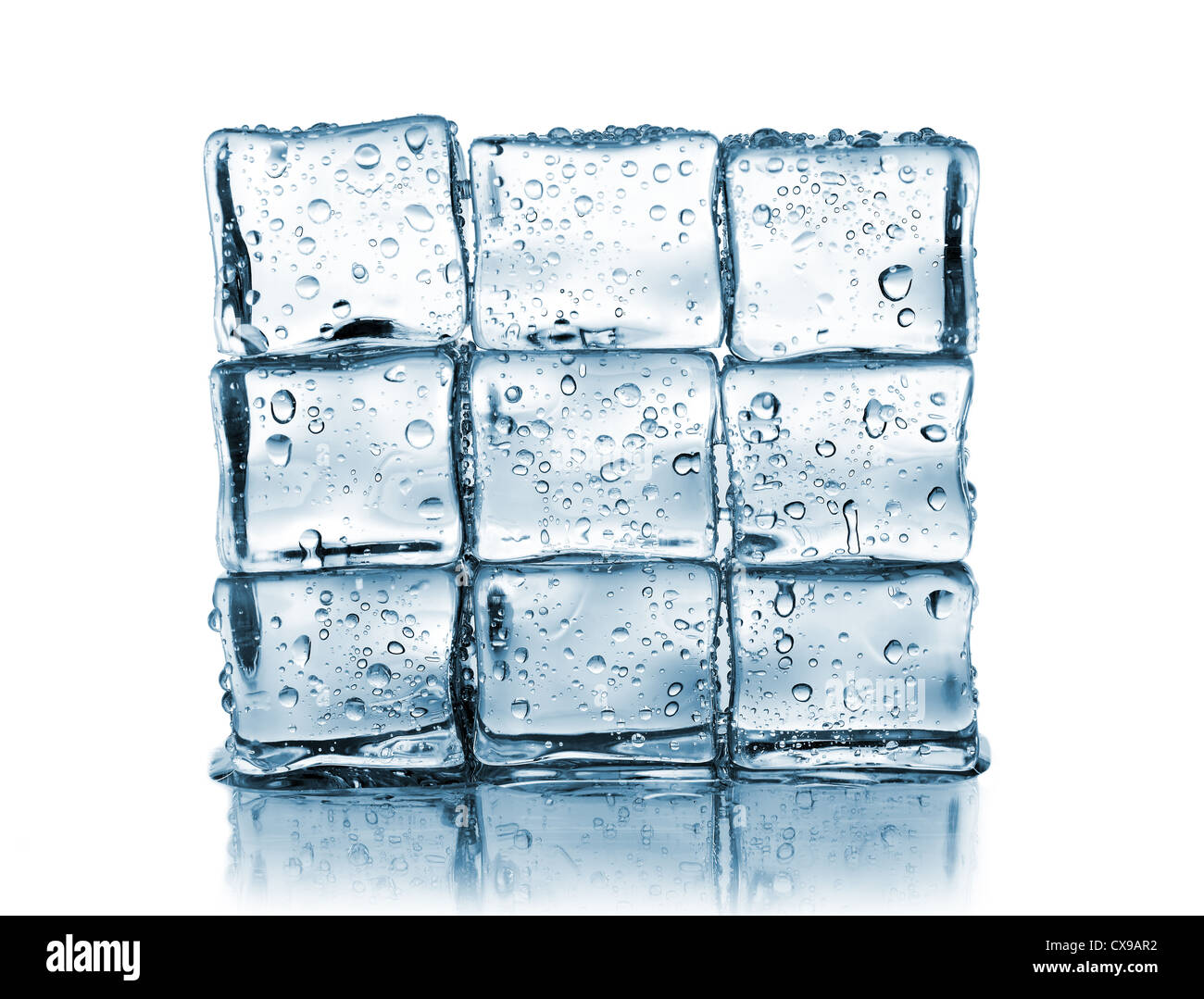 wall made of ice cubes on white Stock Photo - Alamy
